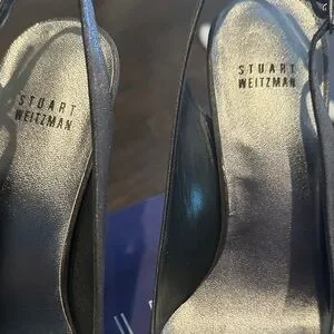 Stuart Weitzman | Shoes | Stuart Weitzman Silver Bow Slingback Heels ...